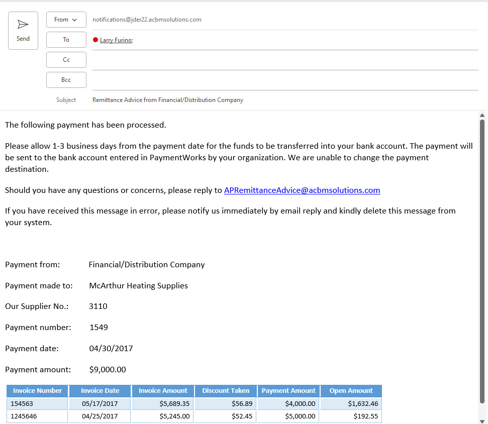 Creating a Remittance Email Orchestration in JDE
